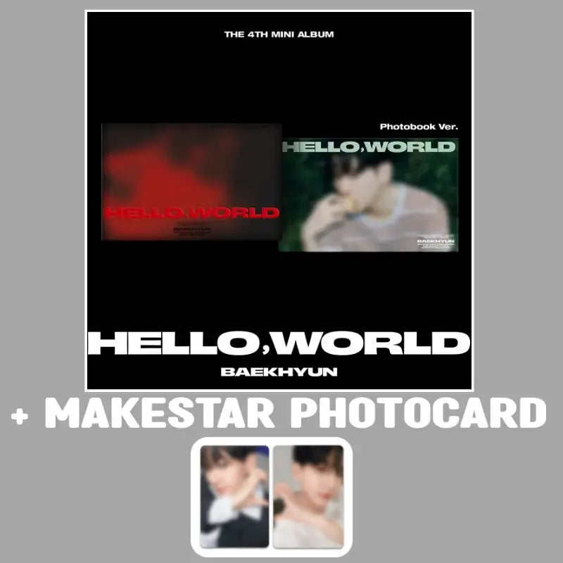 BAEKHYUN 4th Mini Album - HELLO, WORLD (Photobook Ver.) + MAKESTAR Pho ...