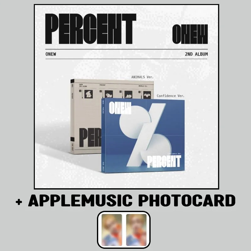 ONEW 2nd Album - PERCENT (Digipack Ver.) + APPLEMUSIC Photocard ...