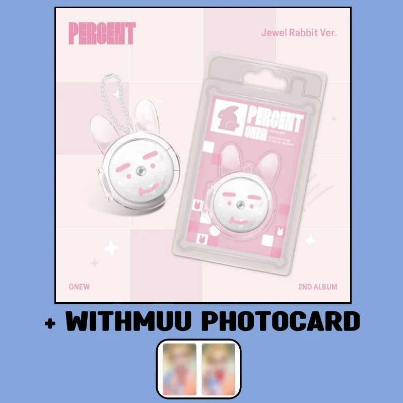 ONEW 2nd Album - PERCENT (Jewel Rabbit Ver.) + WITHMUU Photocard ...