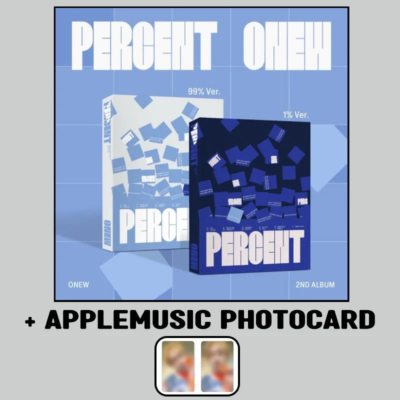 ONEW 2nd Album - PERCENT (Photobook Ver.) + APPLEMUSIC Photocard ...