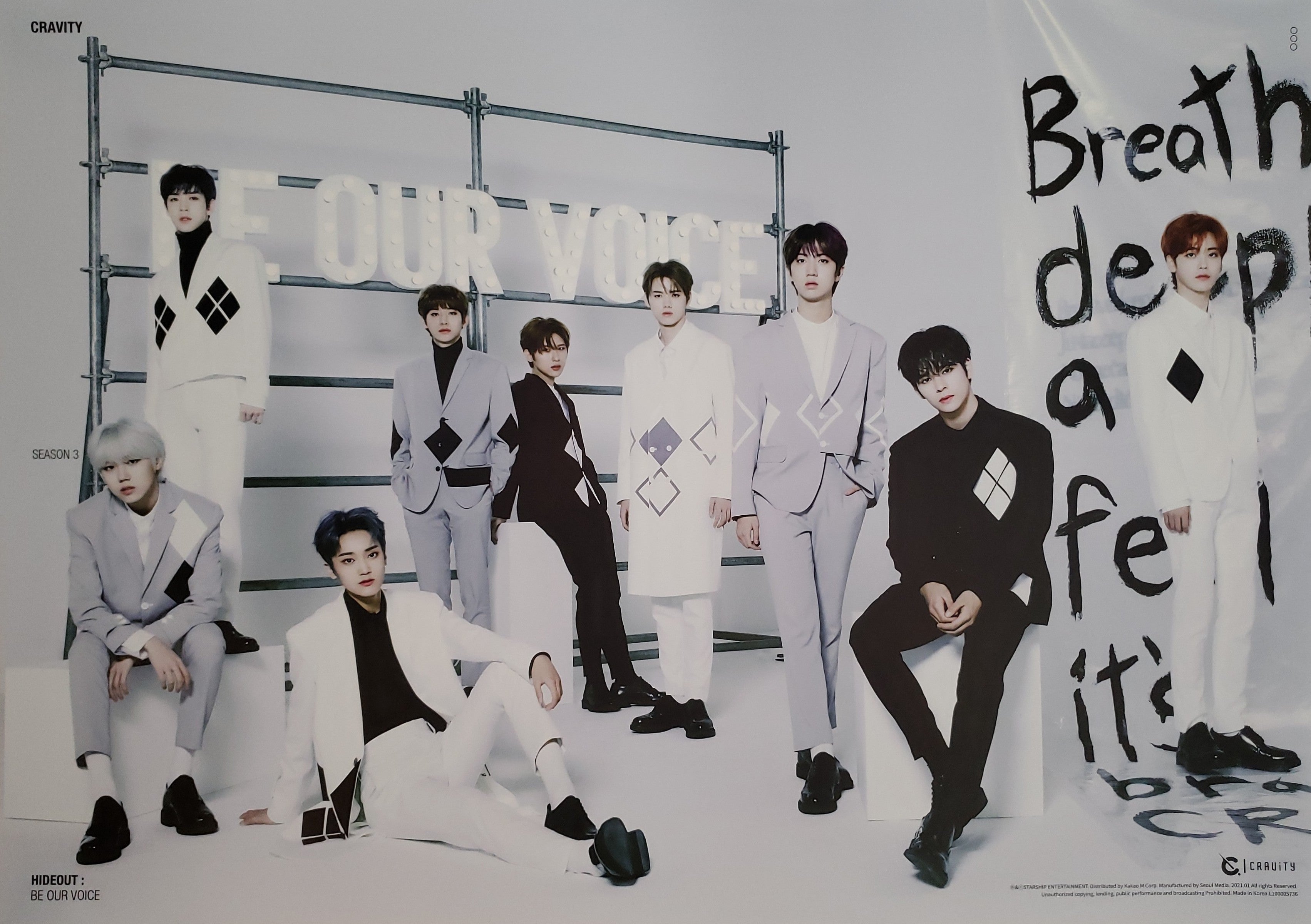 CRAVITY Season 3 HIDEOUT: BE OUR VOICE Official Poster - Photo Concept ...