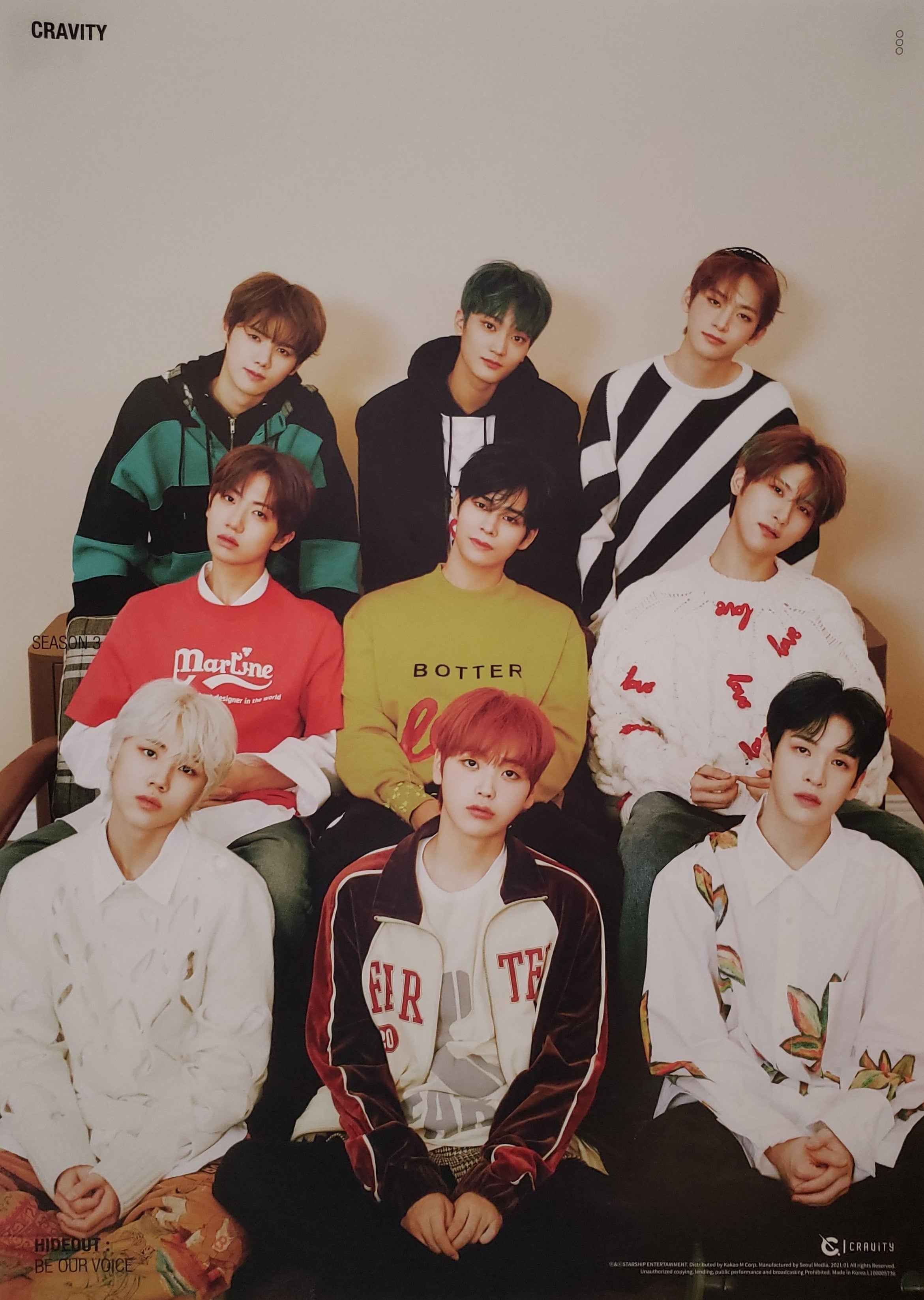 CRAVITY Season 3 HIDEOUT: BE OUR VOICE Official Poster - Photo Concept ...