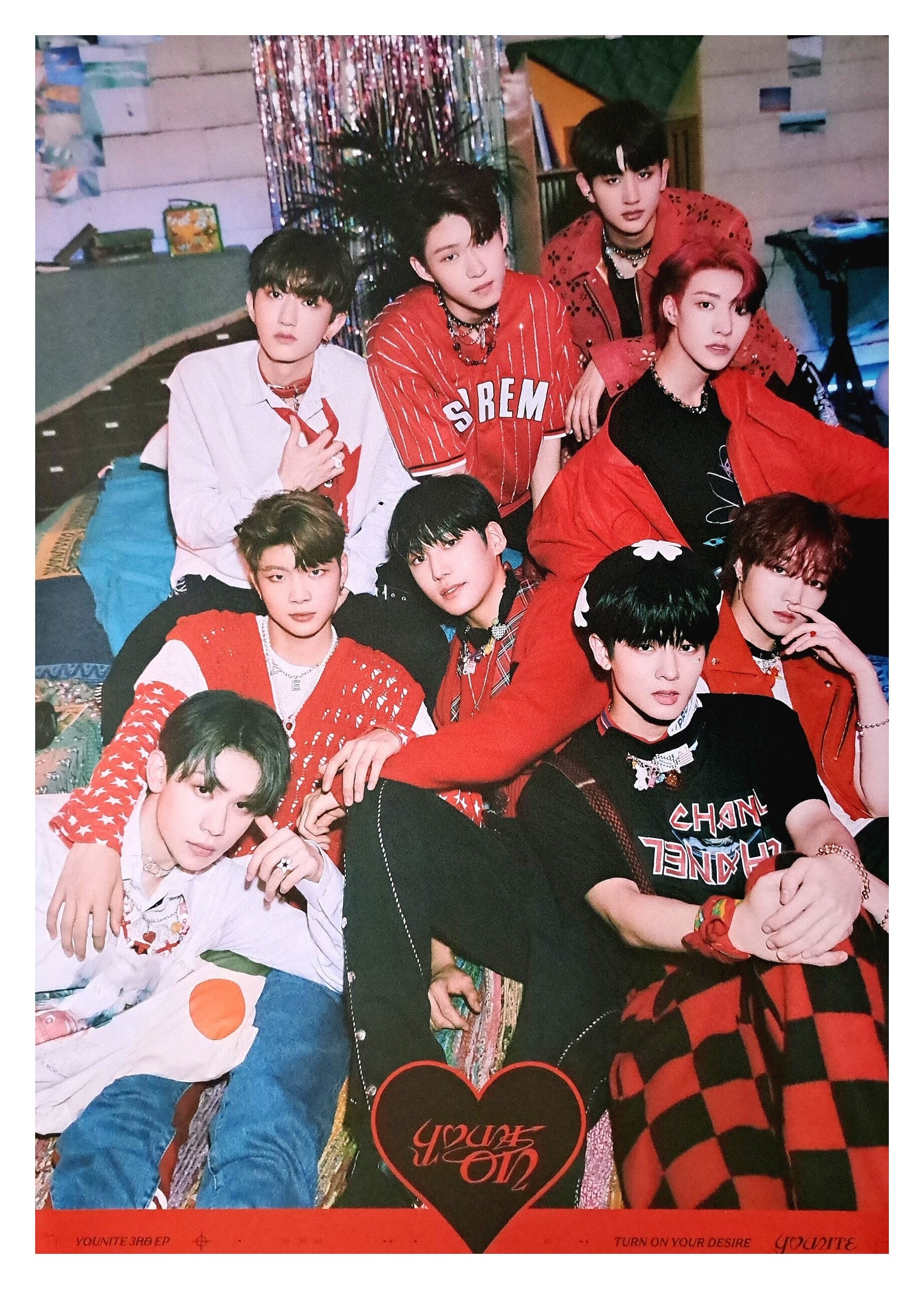 Younite 3rd EP Album Youni-On (Red On Ver.) Official Poster - Photo Co ...